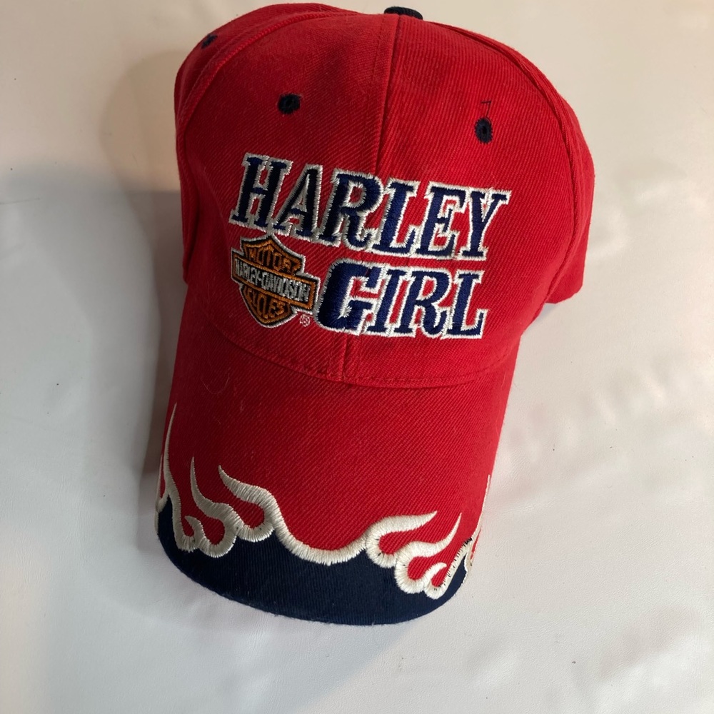 Harley Davidson Girl Adjustable Red Baseball Cap - Gem